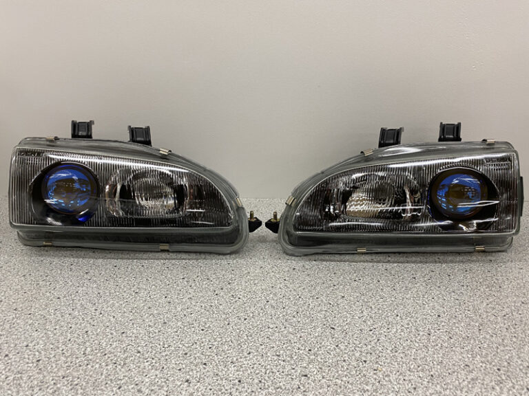 DENJI Gen-1 Projector Headlight Set Black/ION Blue/OEM LHD - Civic EG ...