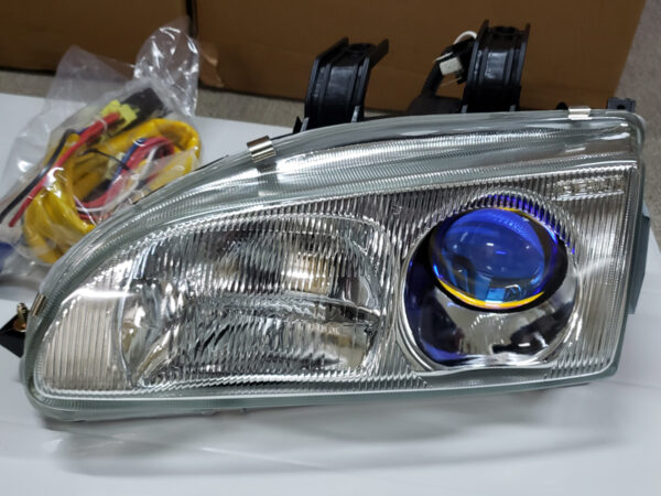 DENJI Gen-1 Projector Headlight Set Chrome/ION Blue RHD - Civic EG/EJ ...